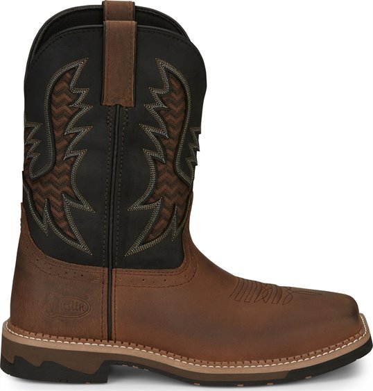 Justin SE4112 Men's 11-inch Stampede Bolt Western Soft Toe Work Boot ...